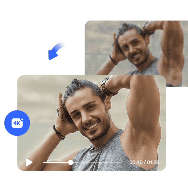 720p to 4K Enhancer Online Tool ｜ Vmake AI